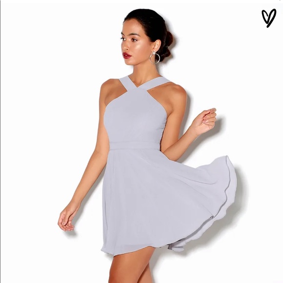 Lulus | Dresses | Lulus Grey Skater Dress S | Poshmark